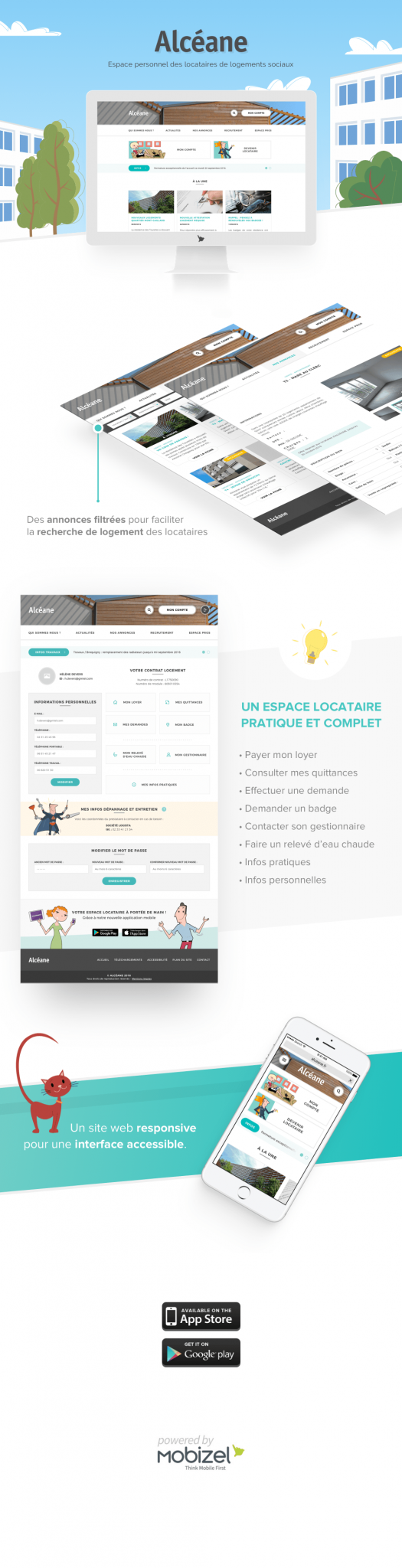 Alcéane : application mobile et site web pour les locataires